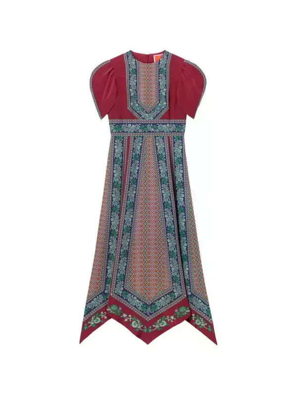 La DoubleJ Puffed-sleeved Midi Dress