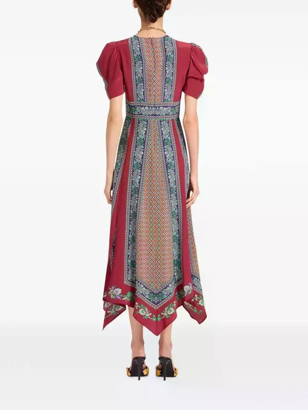 La DoubleJ Puffed-sleeved Midi Dress