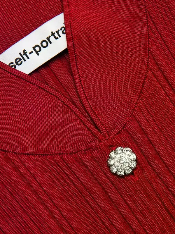 SELF-PORTRAIT Ribbed Button Cardigan