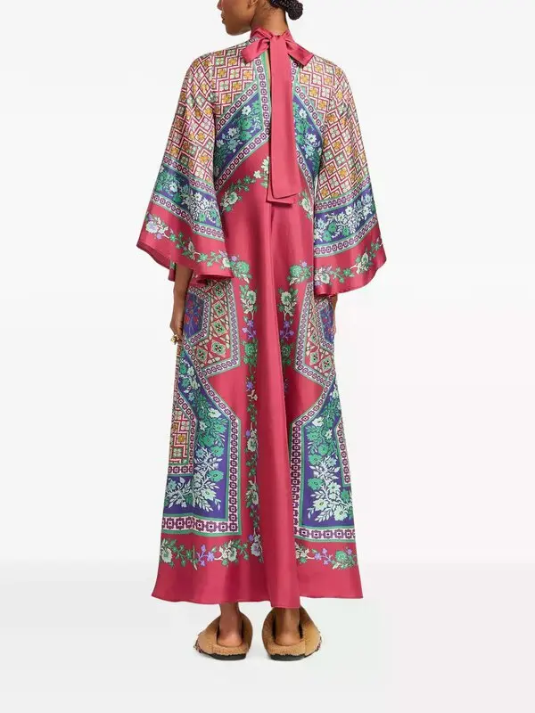 La DoubleJ Magnifico Floral Maxi Dress With Pussy-bow