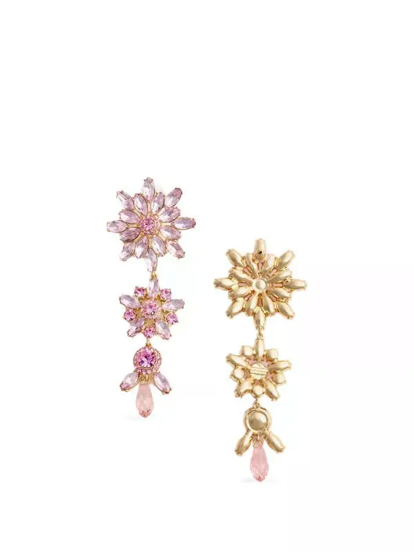 SELF-PORTRAIT Flower Crystal Drop Earrings