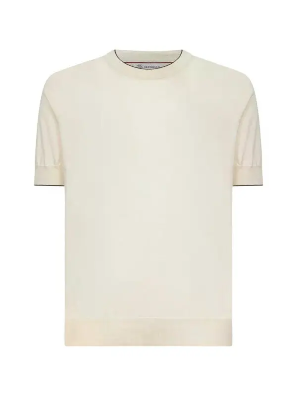 Brunello Cucinelli Ribbed Short-sleeves T-shirt - Neutrals