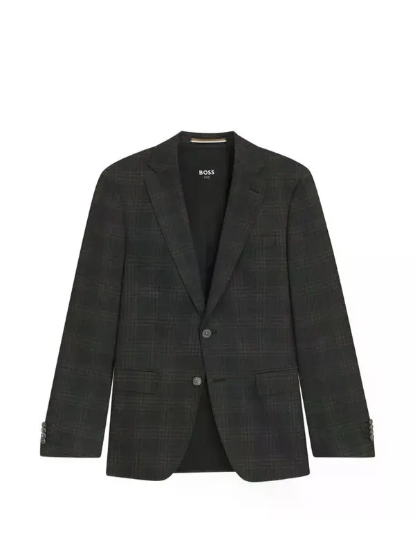 BOSS Buttoned Check Suit Jacket