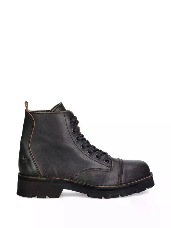 Fly London Lace-up Lug-sole Boots - Black