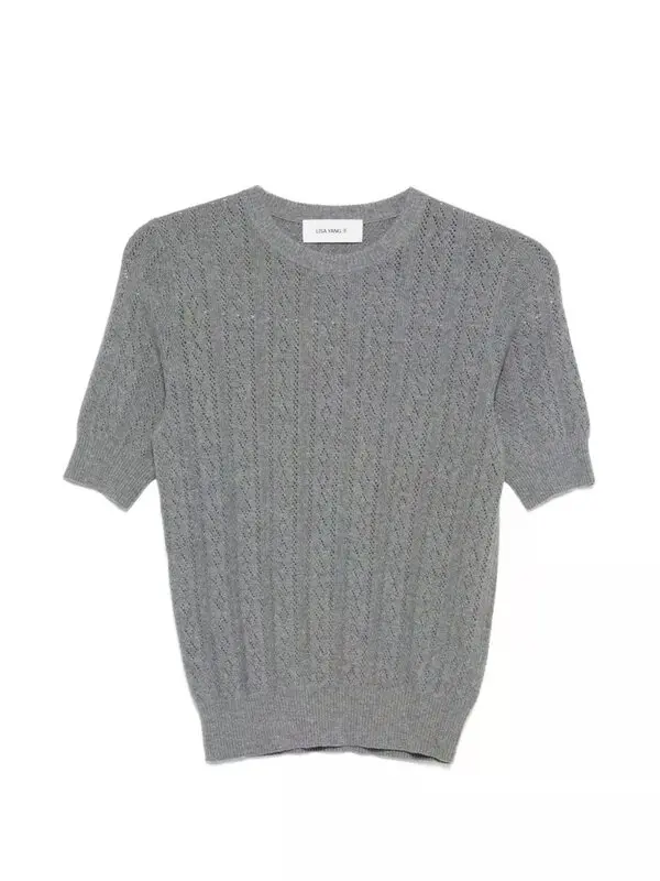 LISA YANG Nika Short-sleeve Sweater - Grey