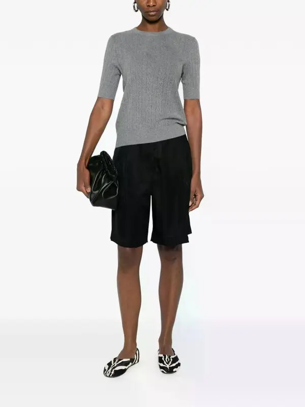LISA YANG Nika Short-sleeve Sweater - Grey