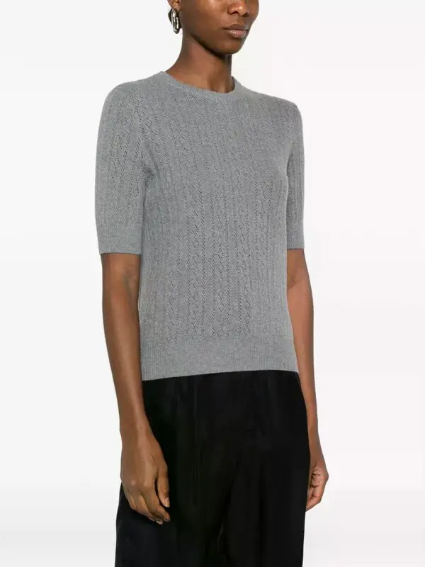 LISA YANG Nika Short-sleeve Sweater - Grey