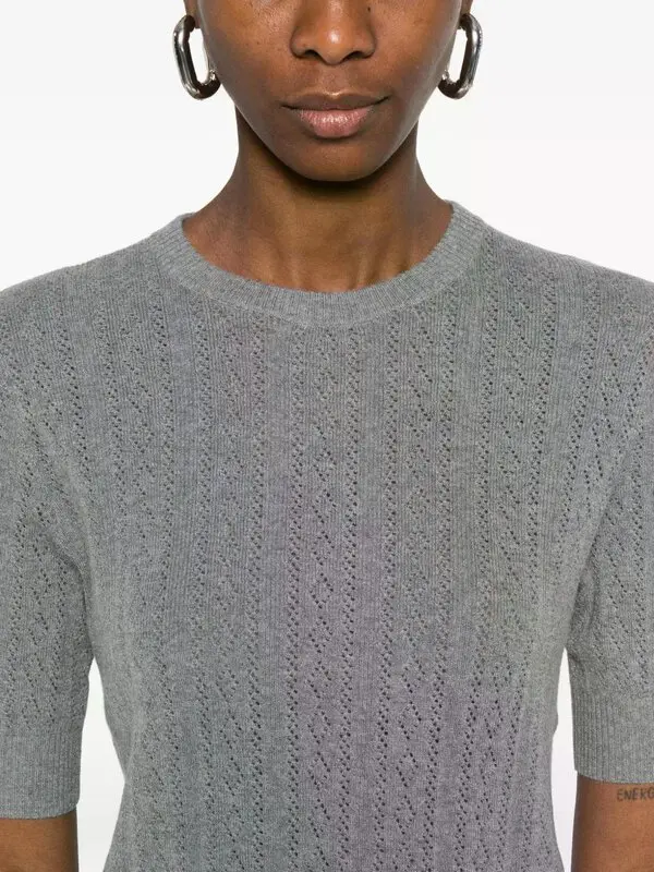 LISA YANG Nika Short-sleeve Sweater - Grey