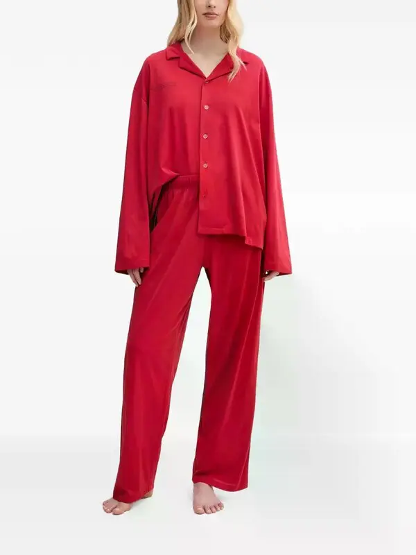 PANGAIA Button-up Nightwear Set - Red