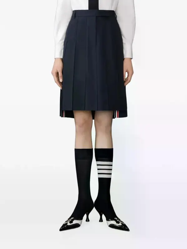 Thom Browne Twill Pleated Mini Skirt - Blue