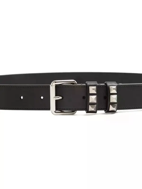 Valentino Garavani Studded Leather Flaneuse Belt - Black