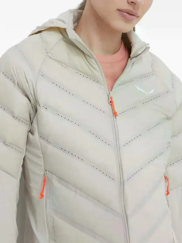 SALEWA Performance Quilted Hooded Jacket - Neutrals