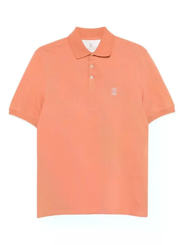 Brunello Cucinelli Logo Polo Shirt - Orange