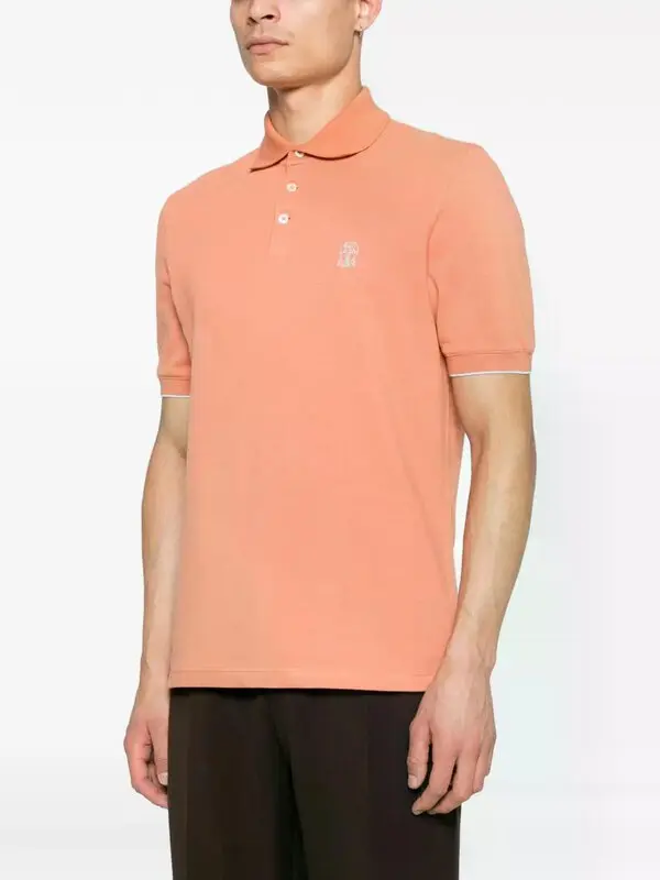 Brunello Cucinelli Logo Polo Shirt - Orange
