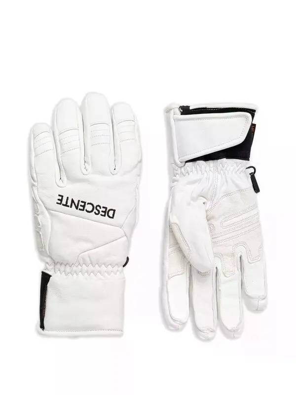 DESCENTE Leather Ski Gloves - White