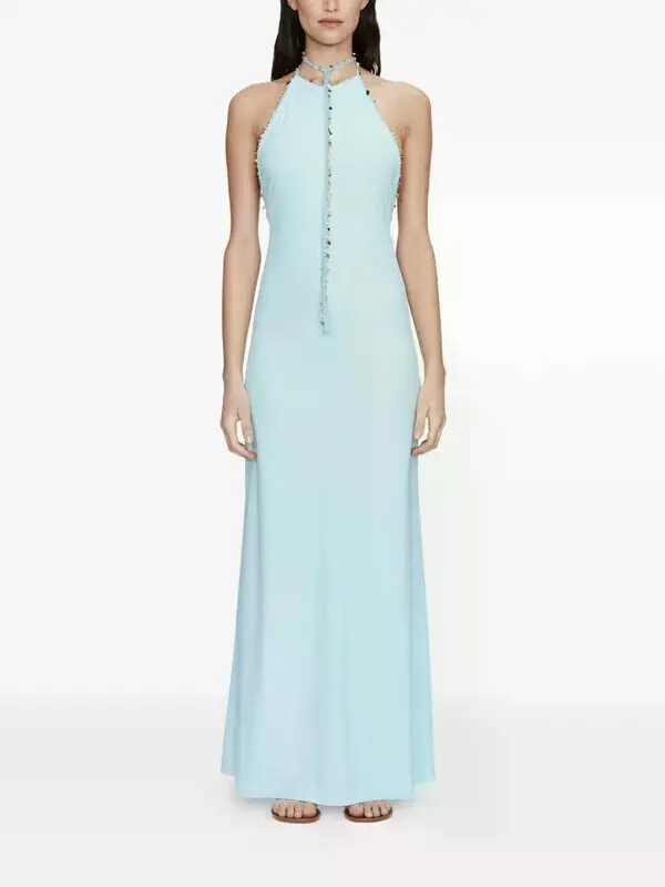 Christopher Esber Beach Quartz Halter Maxi Dress