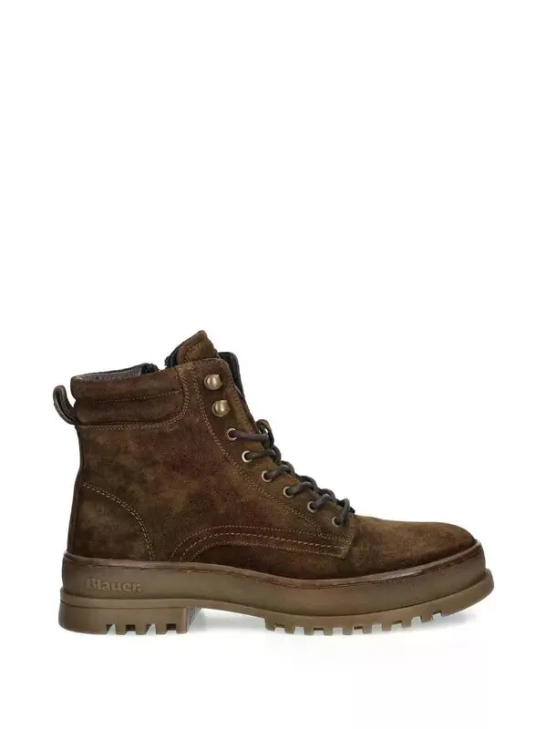 BLAUER. Iuka01 Lace-up Zip Boots - Brown