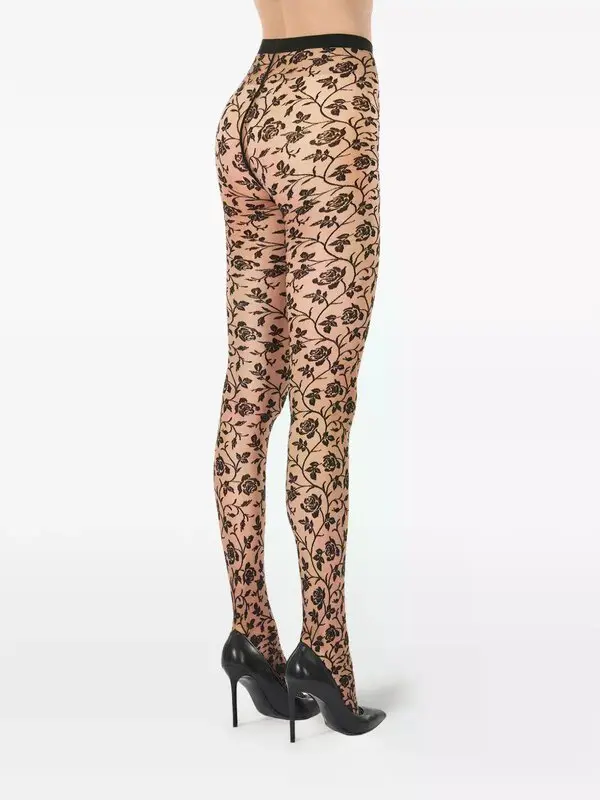Wolford Rose Floral Tights - Neutrals