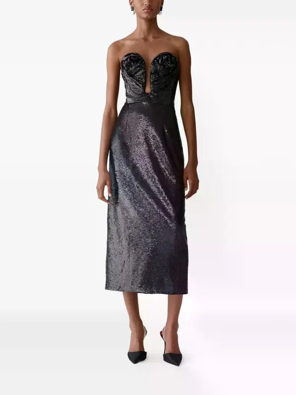 Carolina Herrera U-neck Sequin Midi Dress