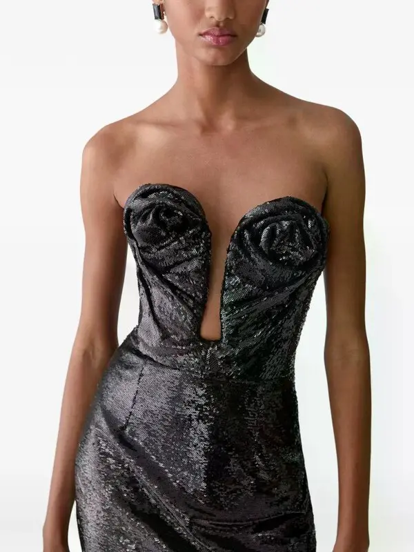 Carolina Herrera U-neck Sequin Midi Dress