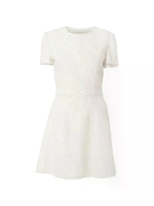 Carolina Herrera Pearl-embroidered Mini Dress - Neutrals