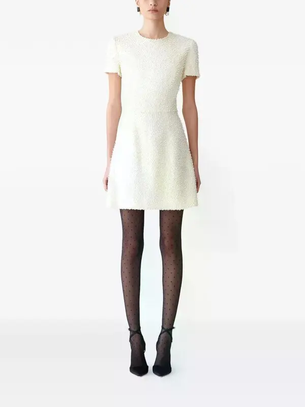 Carolina Herrera Pearl-embroidered Mini Dress - Neutrals