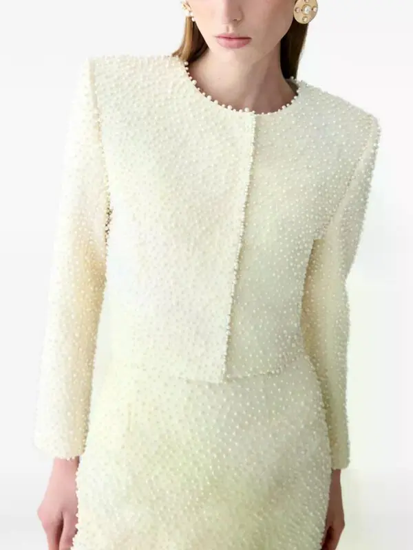 Carolina Herrera Pearl-embroidered Jacket - Neutrals