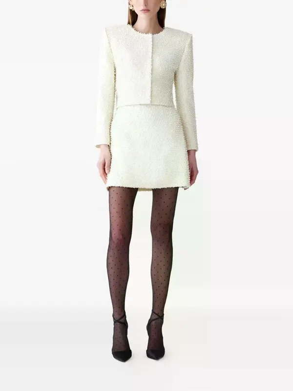 Carolina Herrera Pearl-embroidered Jacket - Neutrals