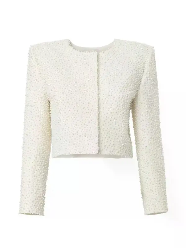 Carolina Herrera Pearl-embroidered Jacket - Neutrals