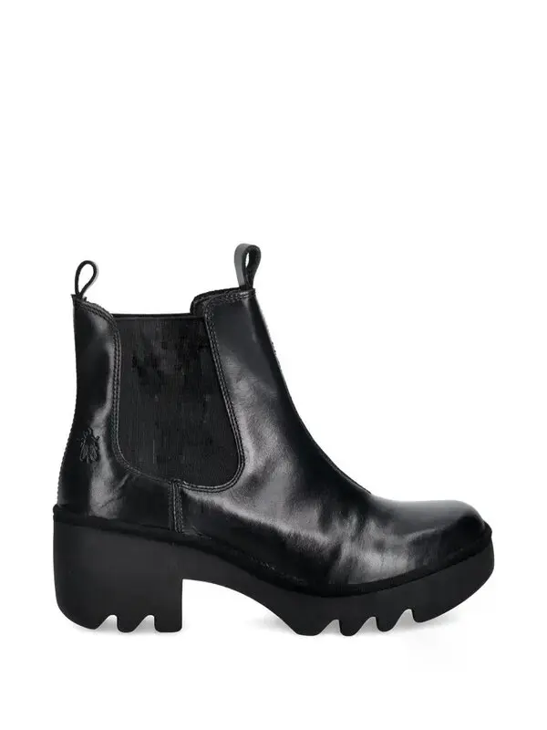 Fly London Pull-tab Block-heel Boots - Black