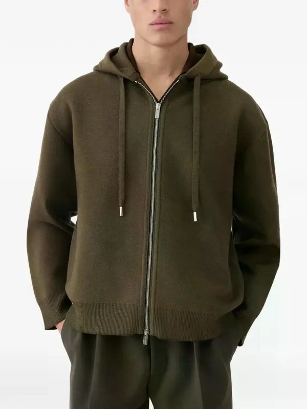 Jacquemus Hooded Pique Zip Cardigan