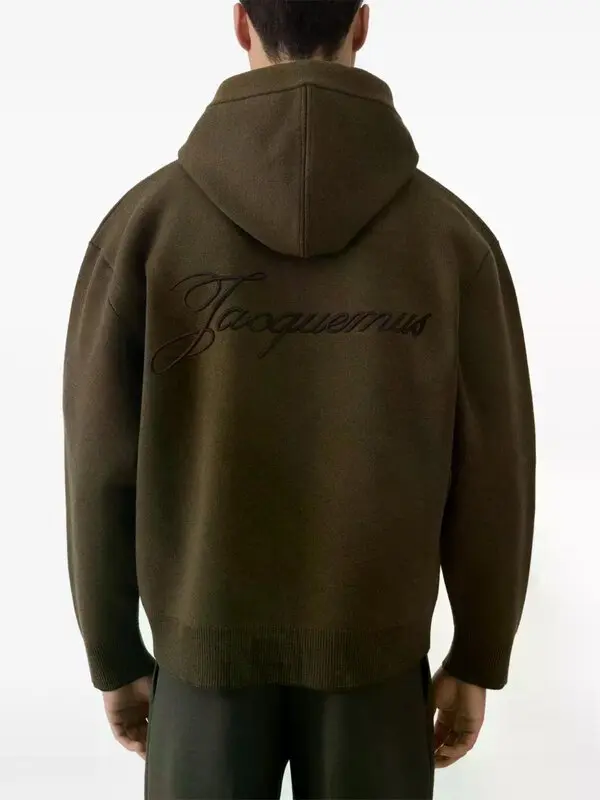Jacquemus Hooded Pique Zip Cardigan