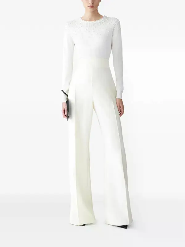 Carolina Herrera Embellished Crew Neck Top