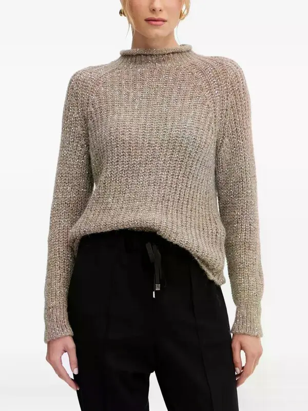 Luisa Spagnoli Ribbed-cuff Sparkle Sweater