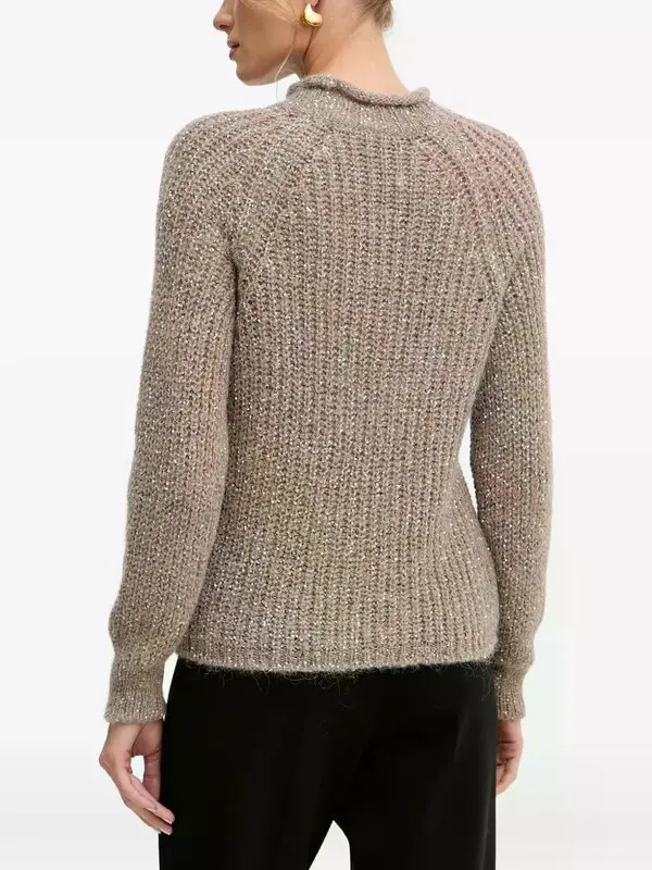 Luisa Spagnoli Ribbed-cuff Sparkle Sweater