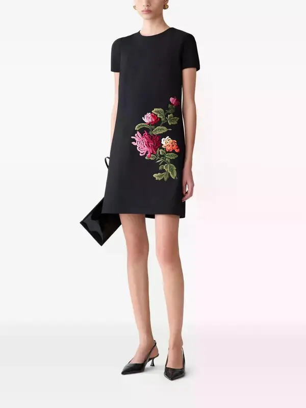 Carolina Herrera Chrysanthemum-embroidered Mini Dress