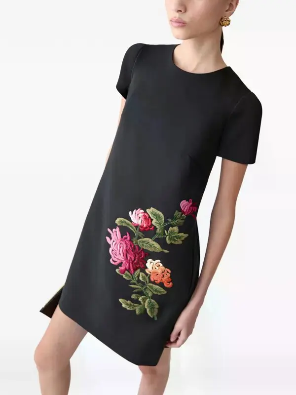 Carolina Herrera Chrysanthemum-embroidered Mini Dress