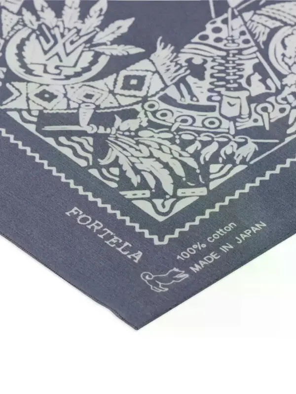 FORTELA Apache-print Cotton Bandana - Blue