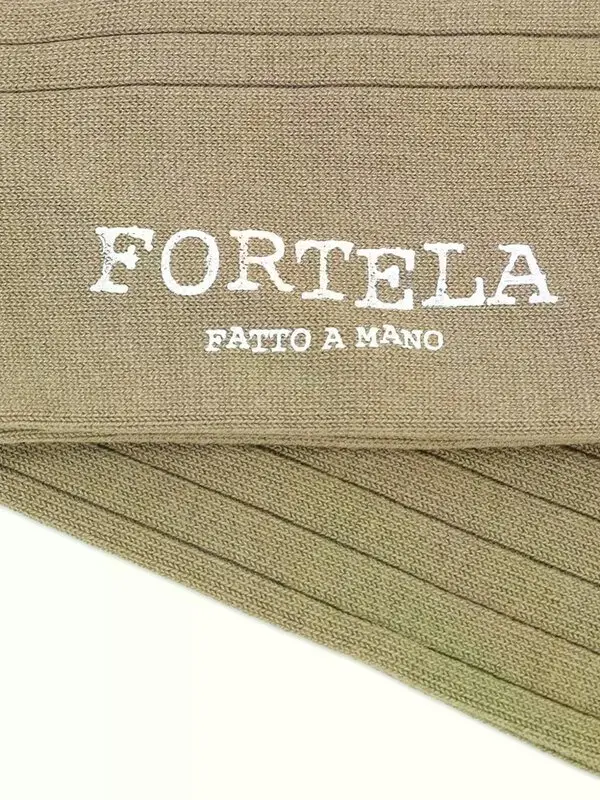 FORTELA Ribbed Knee High Socks - Neutrals
