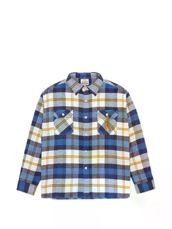 FORTELA Mescal Plaid Pattern Shirt - Blue