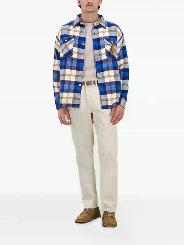 FORTELA Mescal Plaid Pattern Shirt - Blue