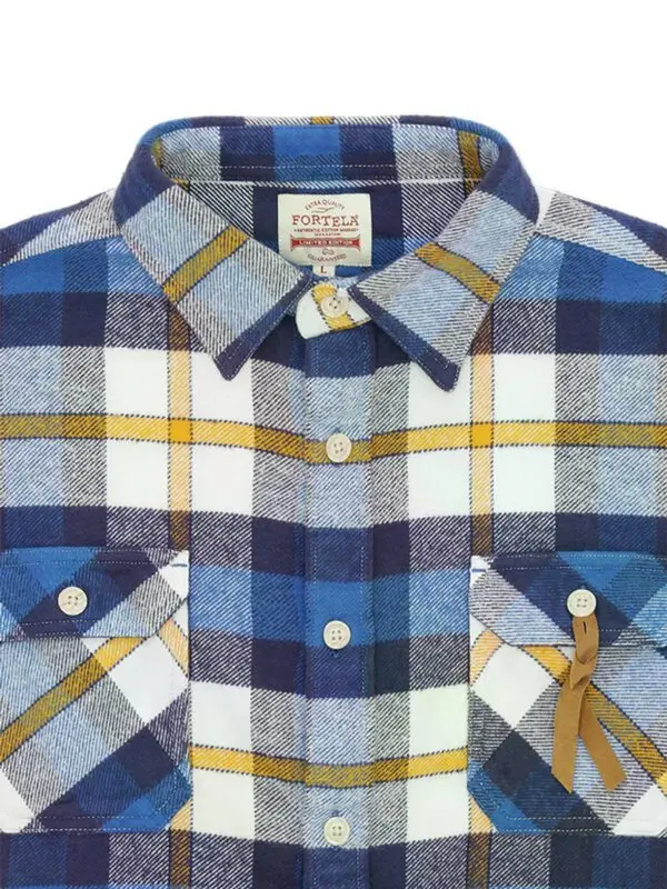 FORTELA Mescal Plaid Pattern Shirt - Blue