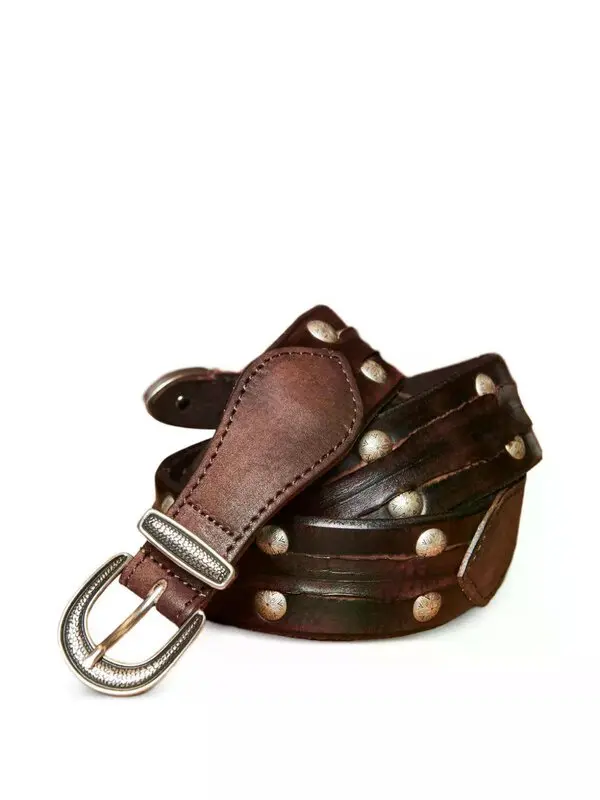 FORTELA Studded Buckle Belt - Brown