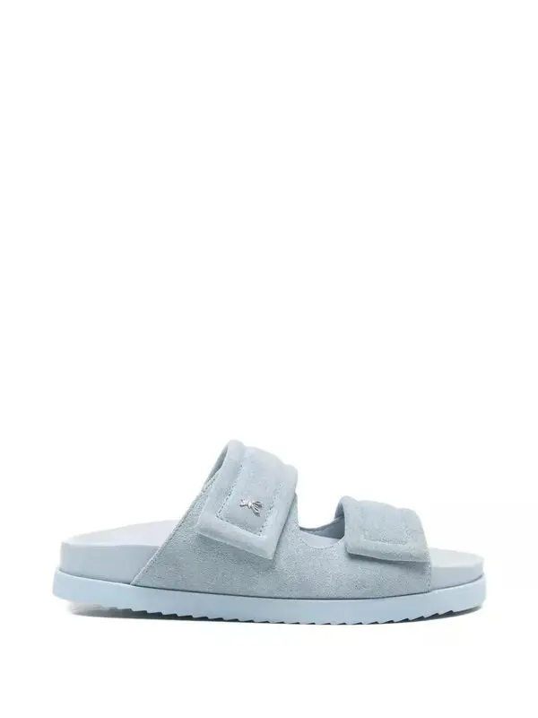Patrizia Pepe Suede Flat Sandals - Blue