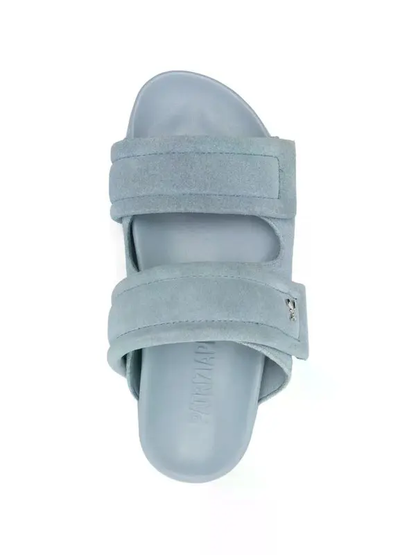 Patrizia Pepe Suede Flat Sandals - Blue