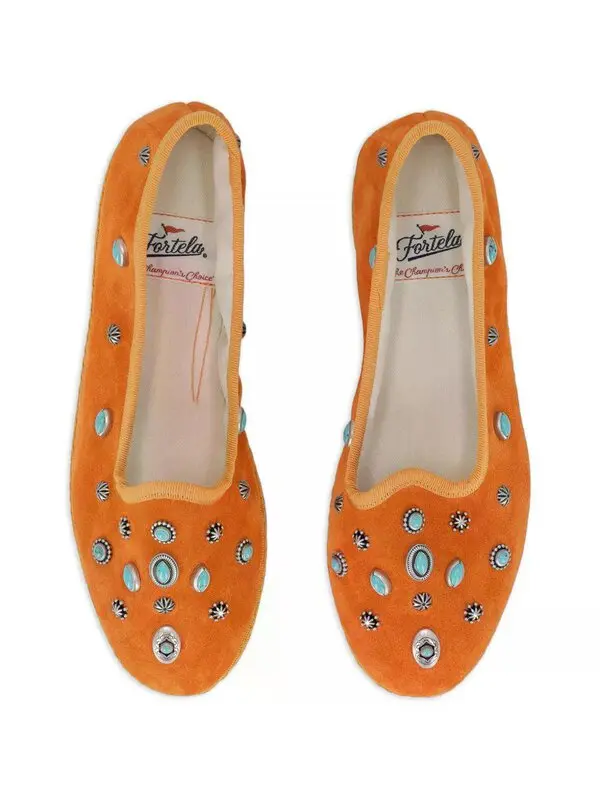 FORTELA Friulan Suede Slippers - Orange
