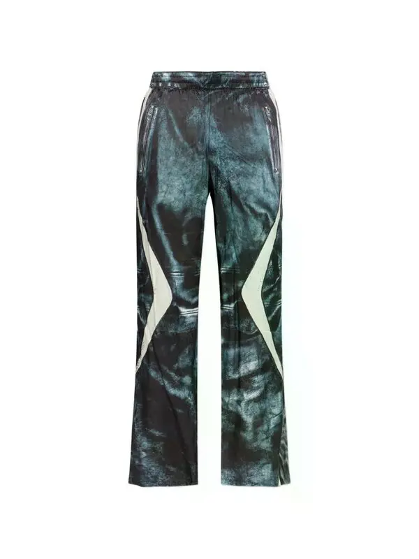 DIESEL® Biker-trompe L'oeil Satin Track Pants - Blue