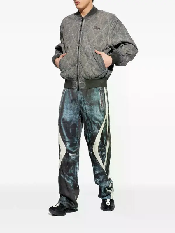 DIESEL® Biker-trompe L'oeil Satin Track Pants - Blue