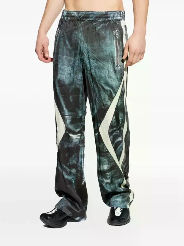 DIESEL® Biker-trompe L'oeil Satin Track Pants - Blue