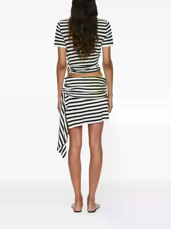 Christopher Esber Striped Draped Mini Skirt